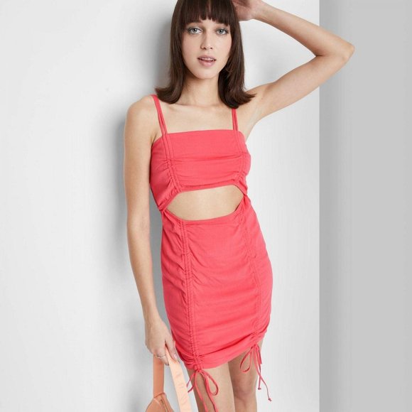 wild fable | Dresses | Nwt Wild Fable Sleeveless Cut Out Ruched Front ...